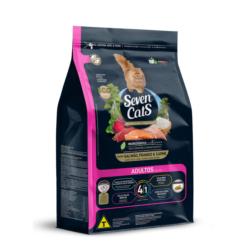 Seven Cats Cat Food For Adult 4in1 - Beef,Salmon & Chicken 3kg | SMBG ...